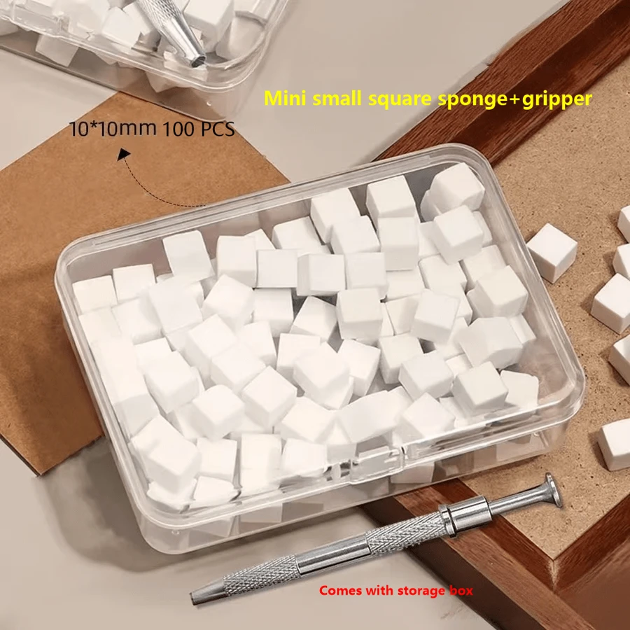 100PCS Nail Sponge Metal Grabber Mini Replaceable Nail Sponges Blocks ...