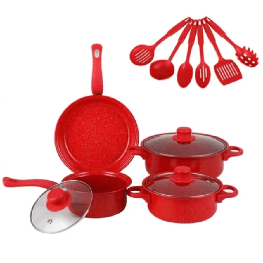 Non-Stick Cookware Set Casserole Set Kit 13 Glass Lid | SHEIN USA
