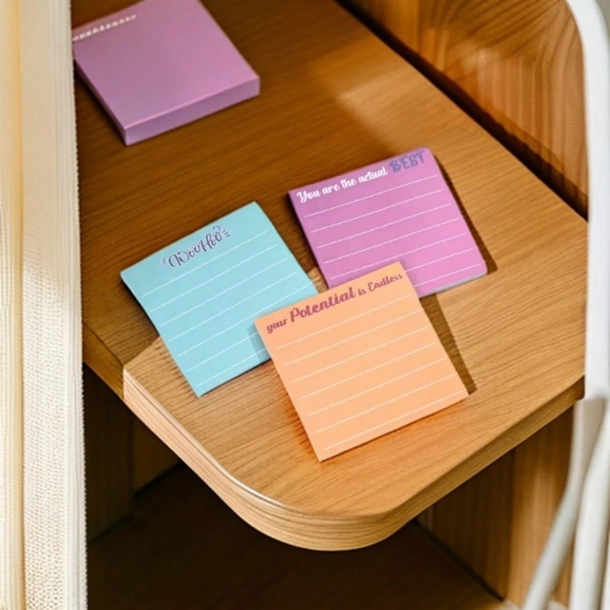 12 Pcs Inspirational Sticky Notes With Lines Cute Motivational Sticky ...