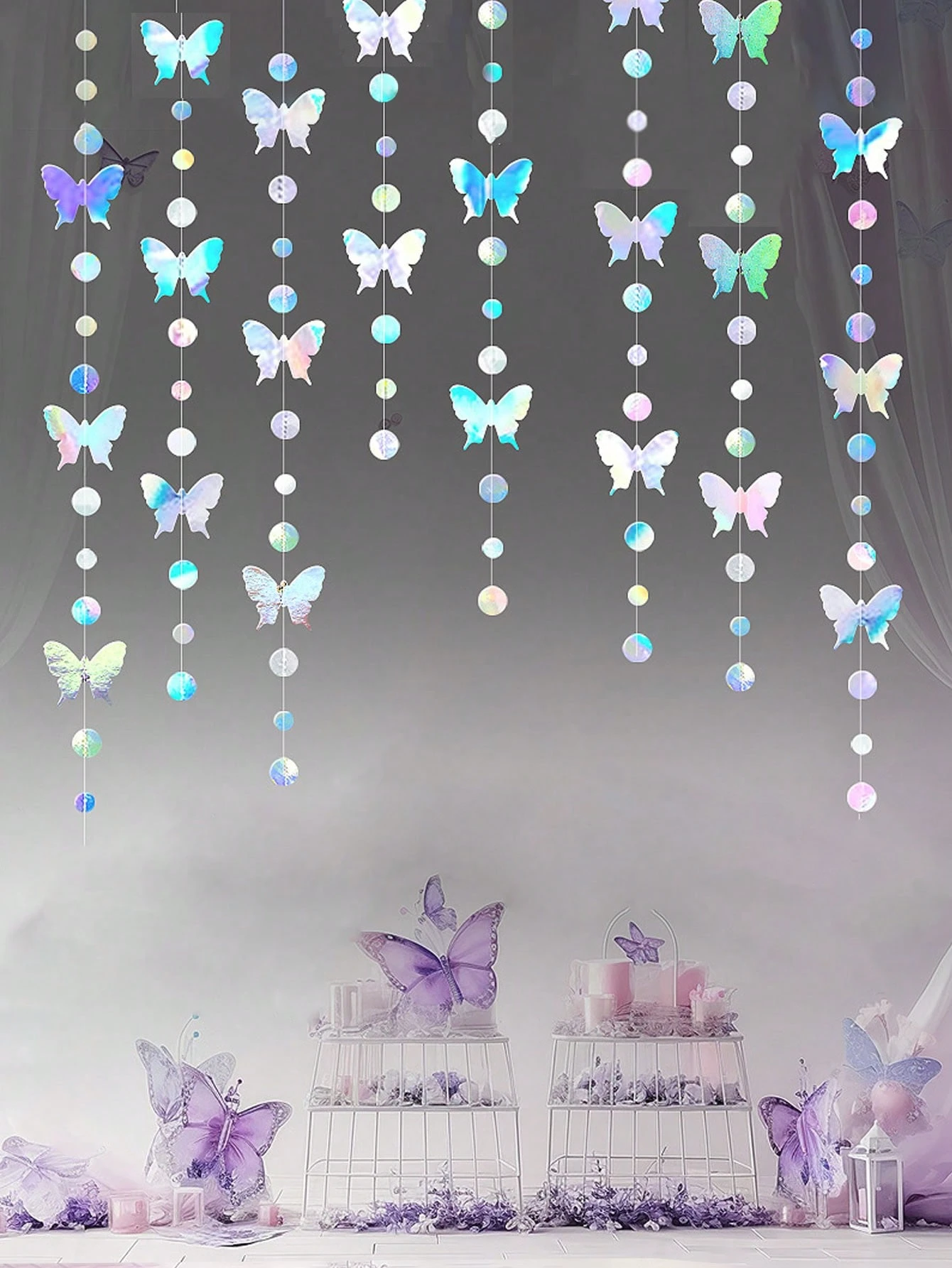 Illusion Butterfly Paper Pull Dots Hanging Butterfly Laser Paper ...