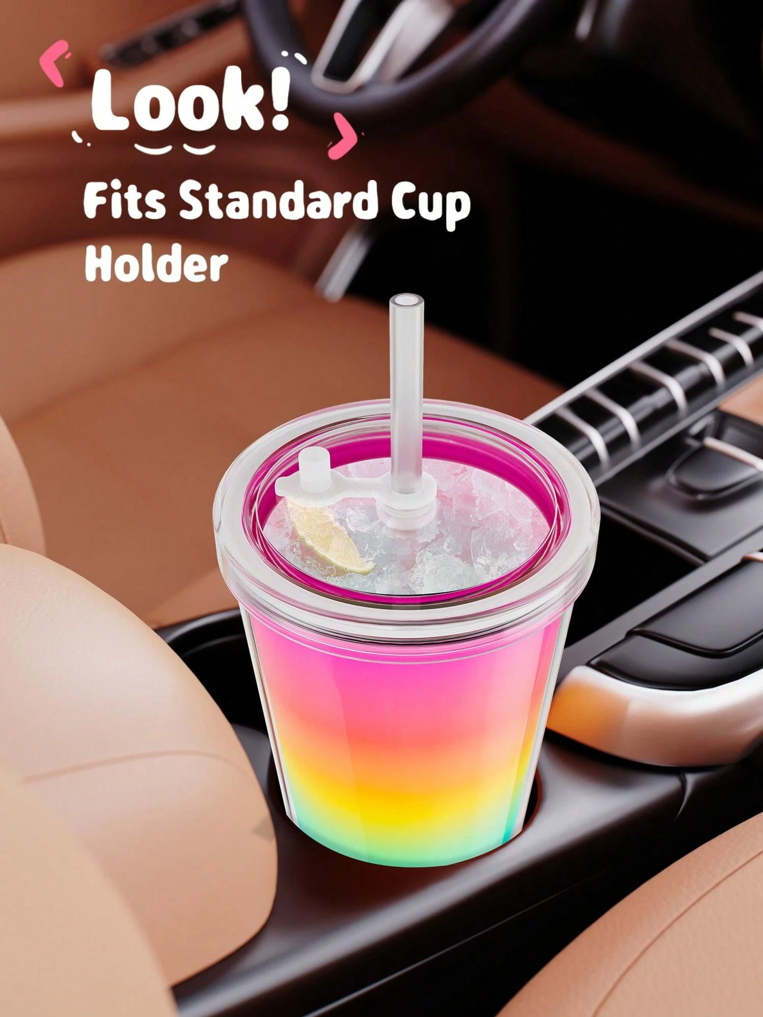 Meoky 6 Pack - 24oz Confetti Color Changing Cups With Lids And Straws ...