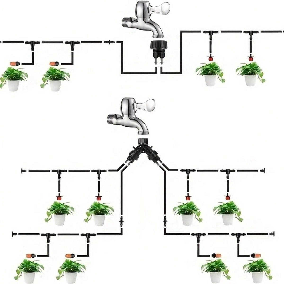 Sistema de riego por goteo para jardín, riego por aspersión con emisor ...