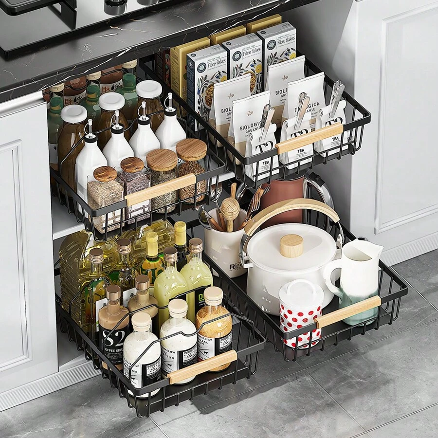 Pull Out Cabinet Organizer, Metal Slide Out Drawers For Cabinets ...