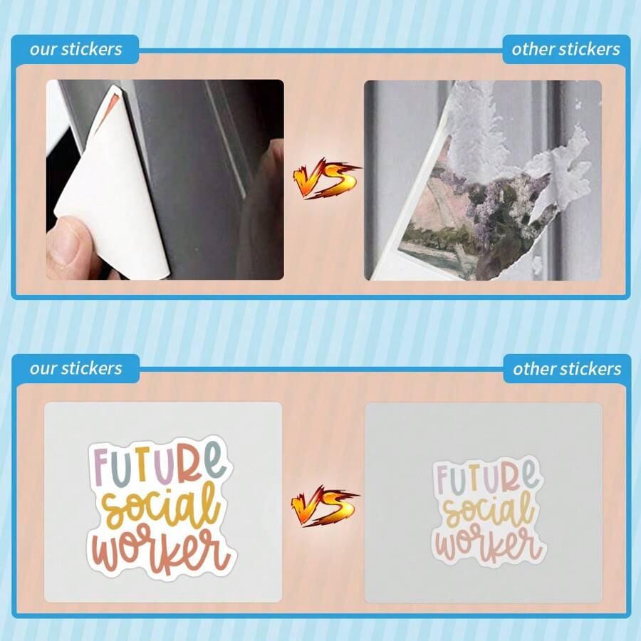 60PCS Social Worker Stickers Vinyl Aesthetics Stickers For Scrapbooking ...