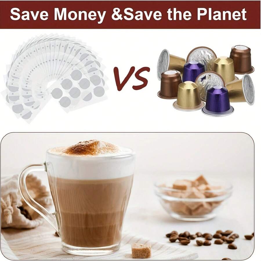 204 Pcs Espresso Coffee Capsules Foil Seals Aluminum Espresso Lids ...