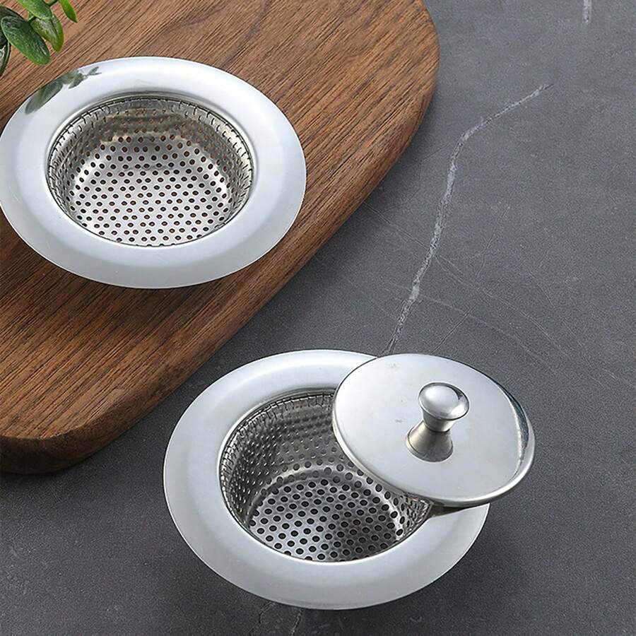 2 Pieces Under Sink Strainer Set (Plus Strainer Cover), Stainless Steel ...