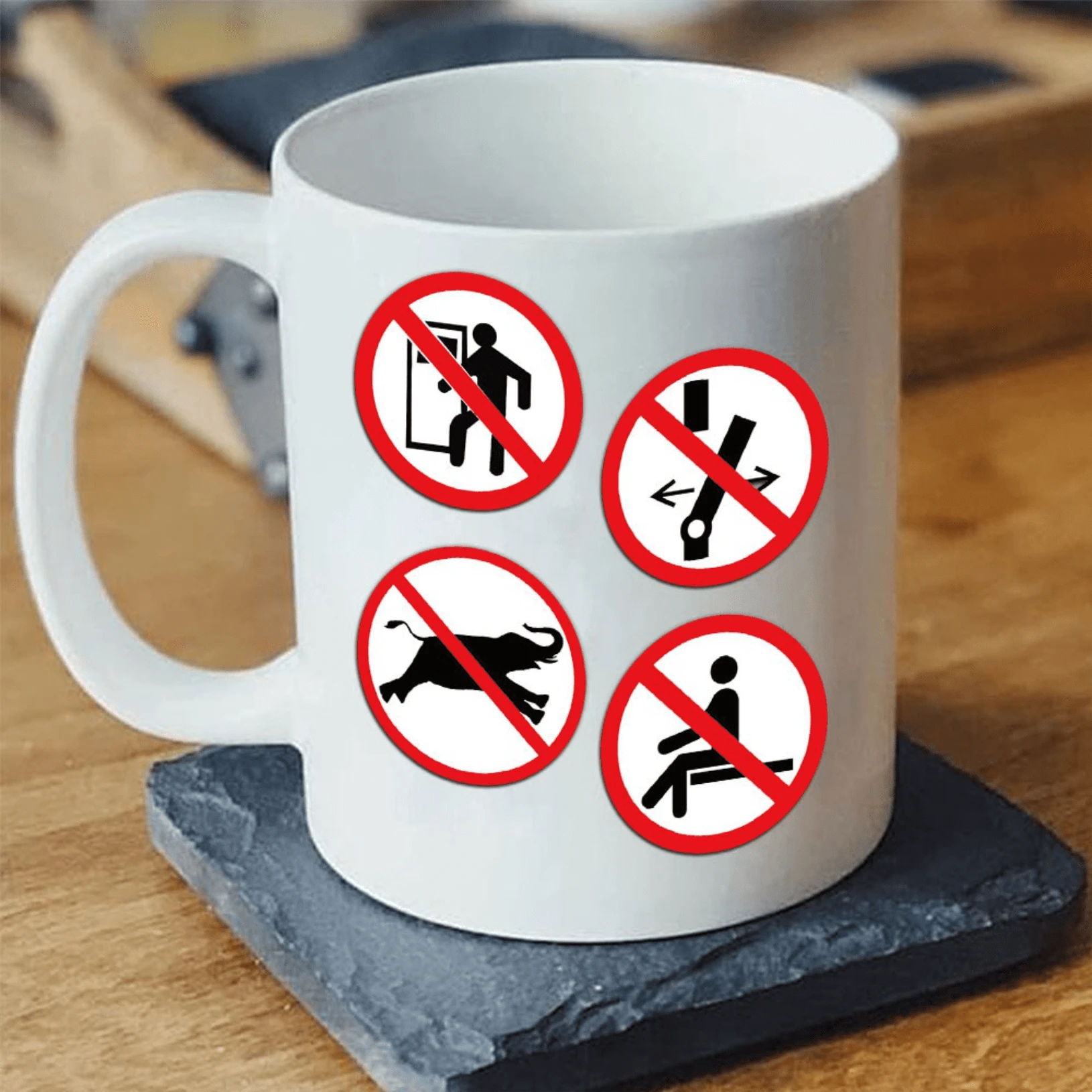 62pcs Funny Prohibited Sign Stickers, Warning Graphic Labels For ...