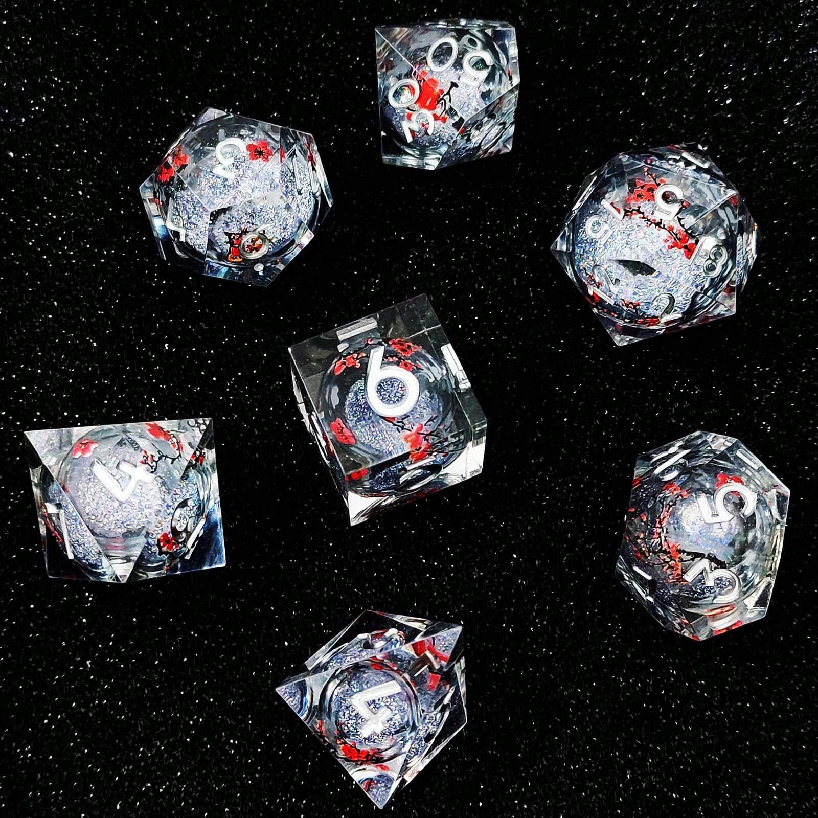 7pcs/Set Dice Sticker Glitter Polyhedron Cthulhu Tabletop RPG Dice Set ...