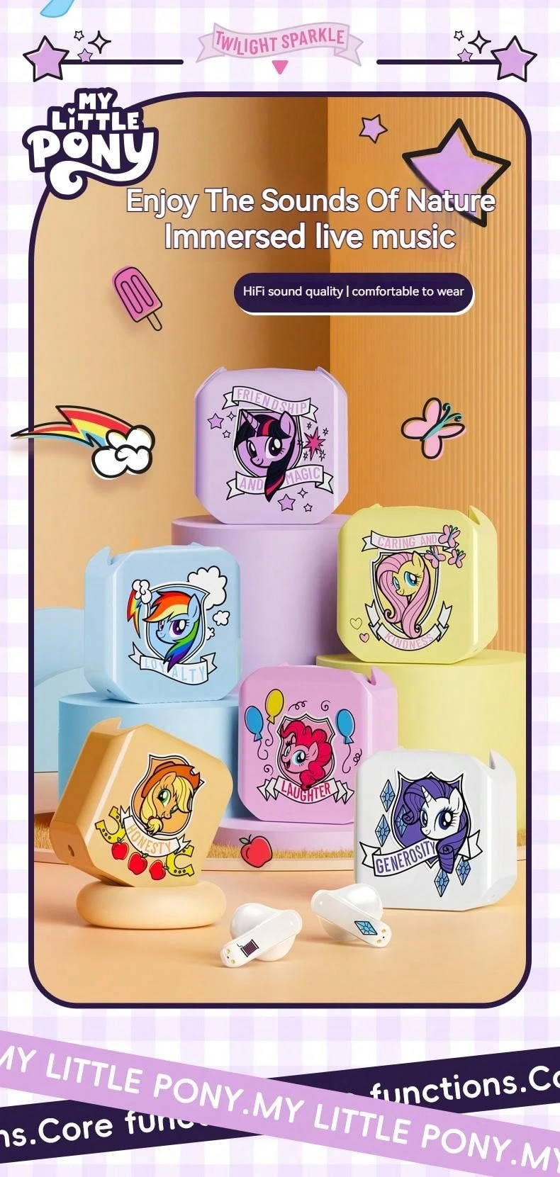 MY LITTLE PONY My Little Pony Academy Series True Wireless Semi-Ear ...