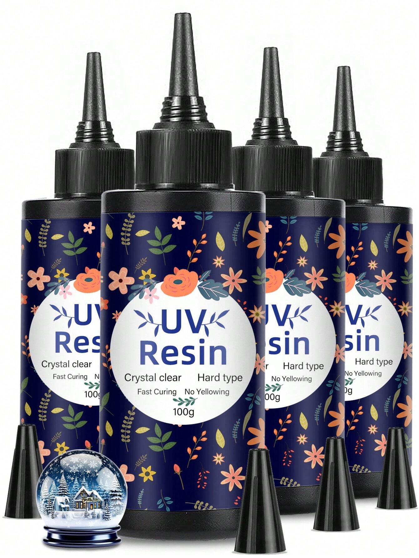 Resina epoxi UV cristal transparente de curado duro, fórmula mejorada de resina UV, kit de ...