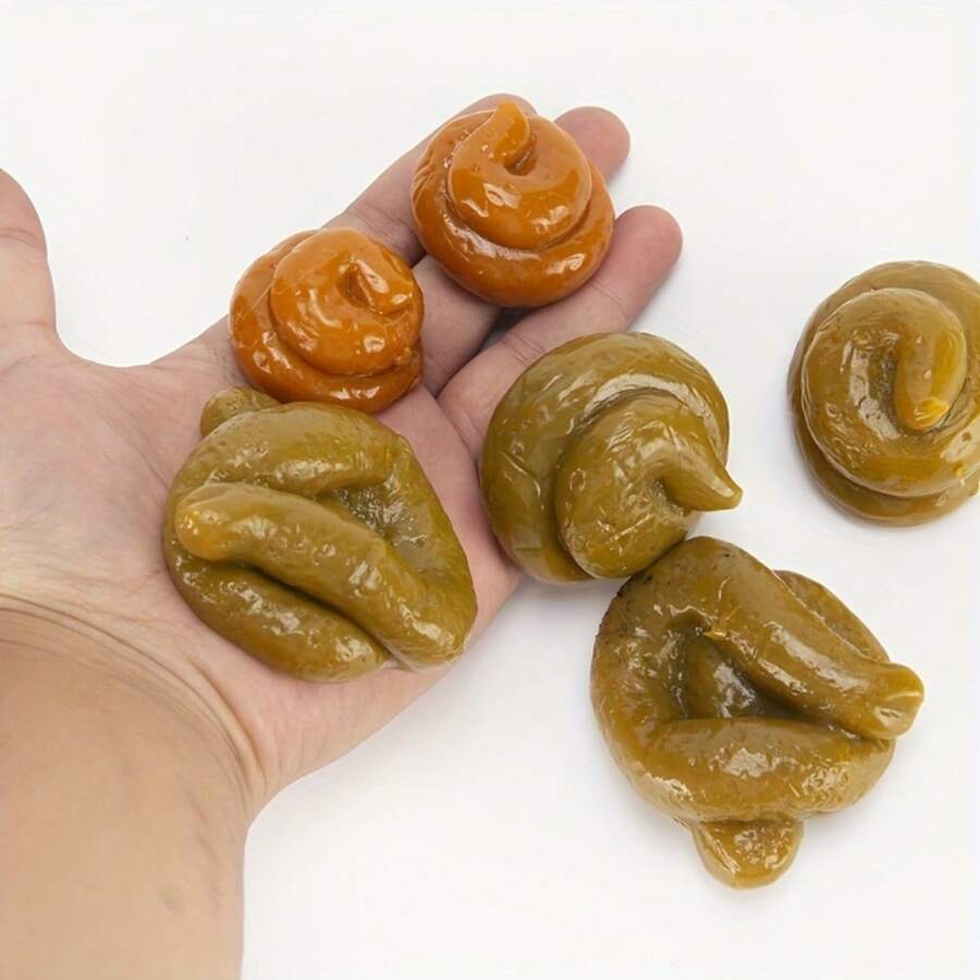 Stress-Relief Squishy Poop Toy - Realistic Soft Rubber Prank Gift For ...