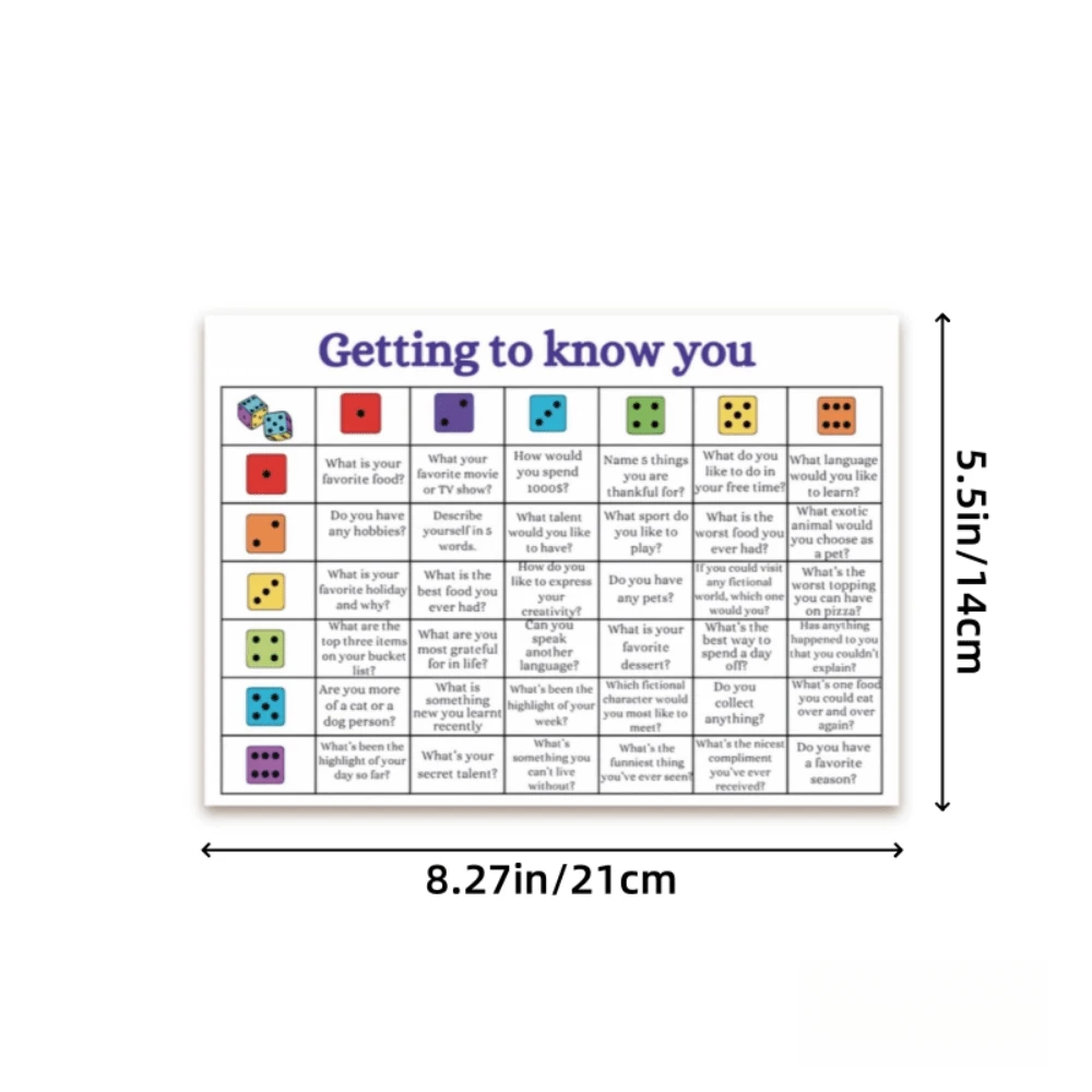 1pc Dice Game, Conversation Starter Dice, Back To School, Ice Breaker ...