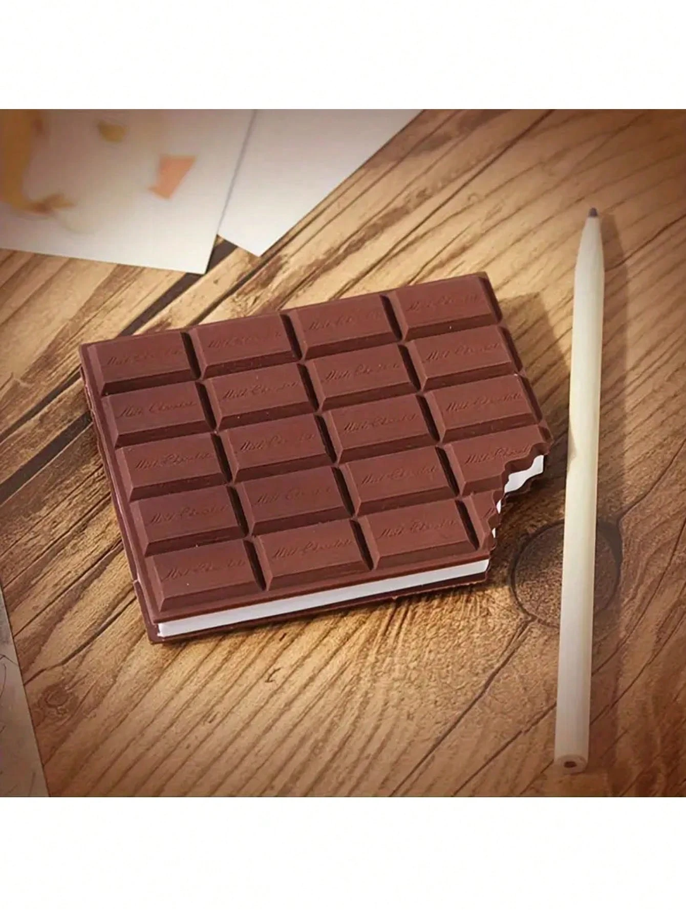 1pc Chocolate Bar Shaped Notebook - Scented, Matte Finish, Grid Pages ...