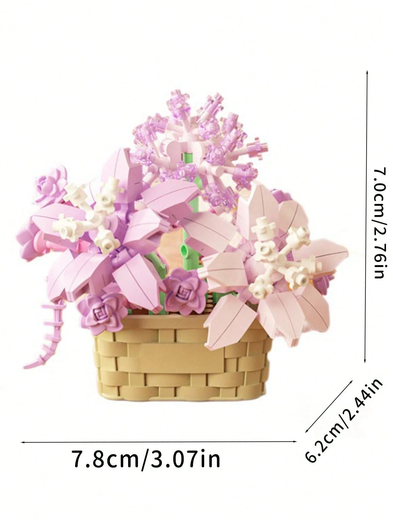 Children's Handheld Imitation Building Blocks Flower Basket Assembly ...