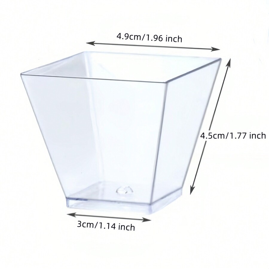 2oz/60ml Mini Square Plastic Cups With Gold Powder, For Tasting Jello ...