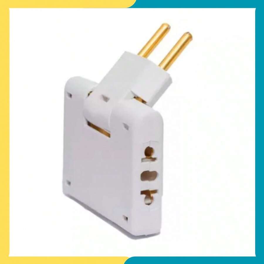 Benjamin White Plug Adapter Articulated Foldable 90 Degrees Gold Pin ...