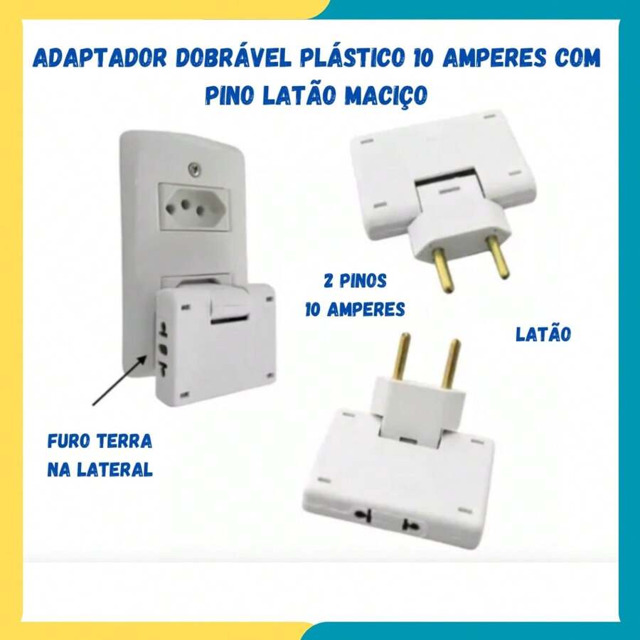 Benjamin White Plug Adapter Articulated Foldable 90 Degrees Gold Pin ...