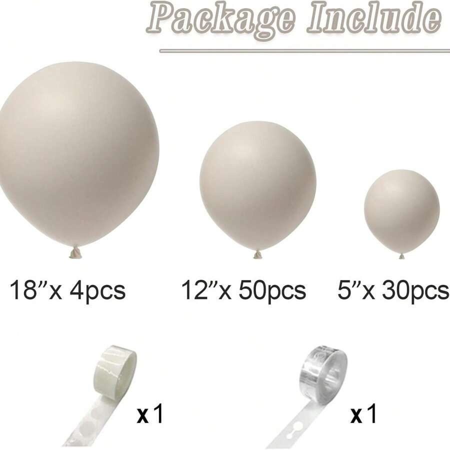 White Sand Balloons 84 Pcs Sand White Balloons Garland Arch Kit 5 Inch ...