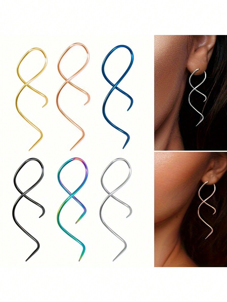 Spiral Twist Belly Button Ring 316L Stainless Steel Body Piercing Ring ...