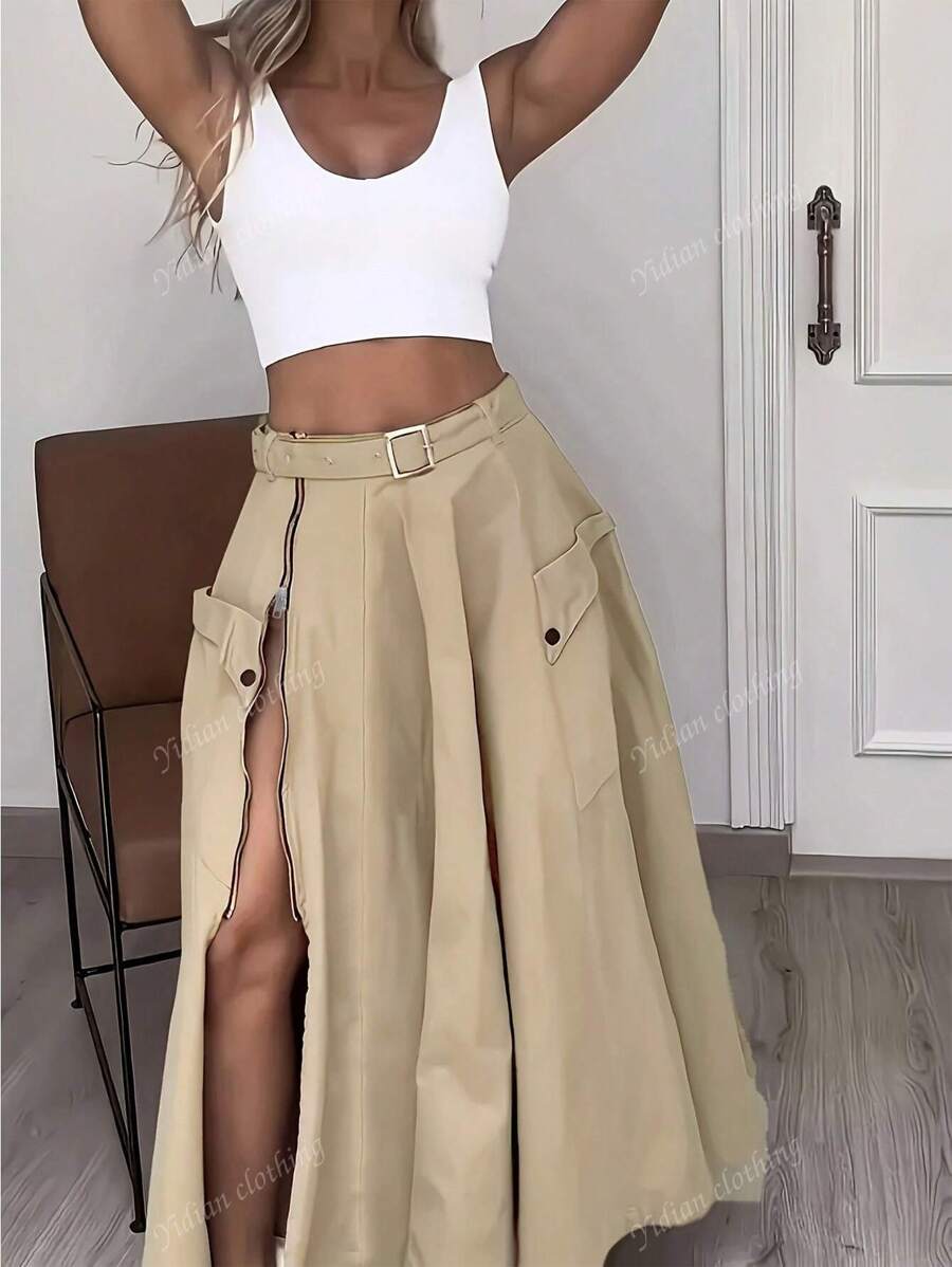 Women Side Zipper Design Long Casual Fashion Skirt for Sale Australia ...