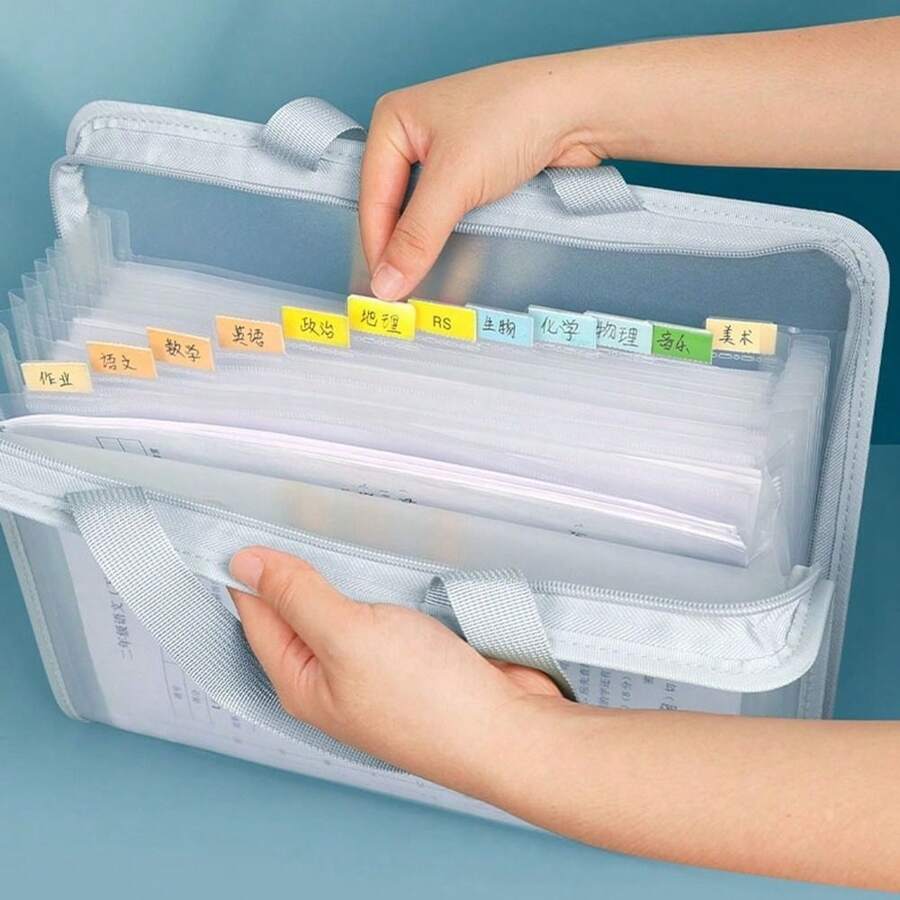 13 Layer Portable Expanding File Folder Expandable Accordion File Organizer With Zipper Closure