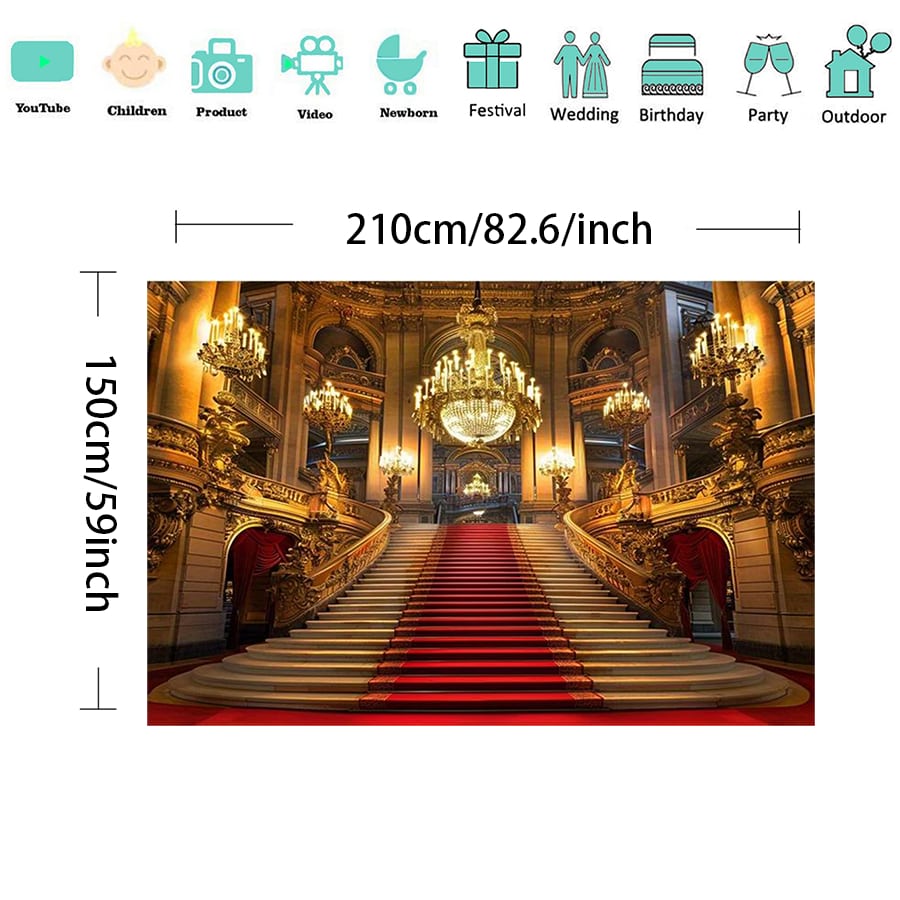 Luxury Palace Castle Stairs Wedding Background-Versatile Photographic ...