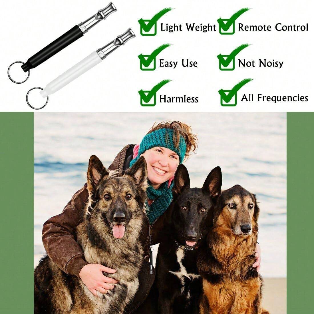 2 Packs Ultrasonic Dog Training Whistles With Lanyard | Ultra-Wide ...
