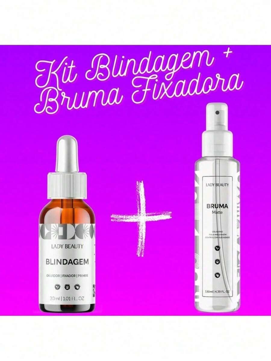 Kit Blindagem Poderosa de Maquiagem + Bruma Matte Fixadora Spray Lady ...