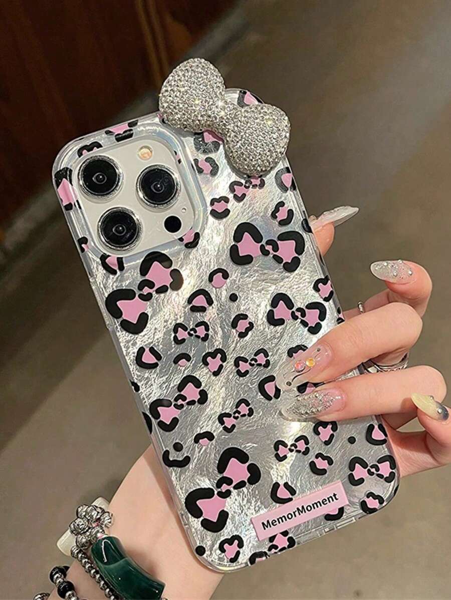 koreanischer Leoparden-Muster Schleifen-Knoten Handyhülle, kompatibel ...