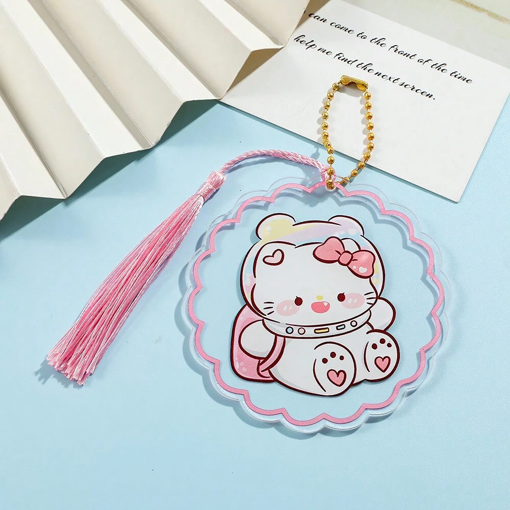 Sanrio Cute Lace Sanrio Bookmark With Tassel & Pearl Chain, Multi-Use ...