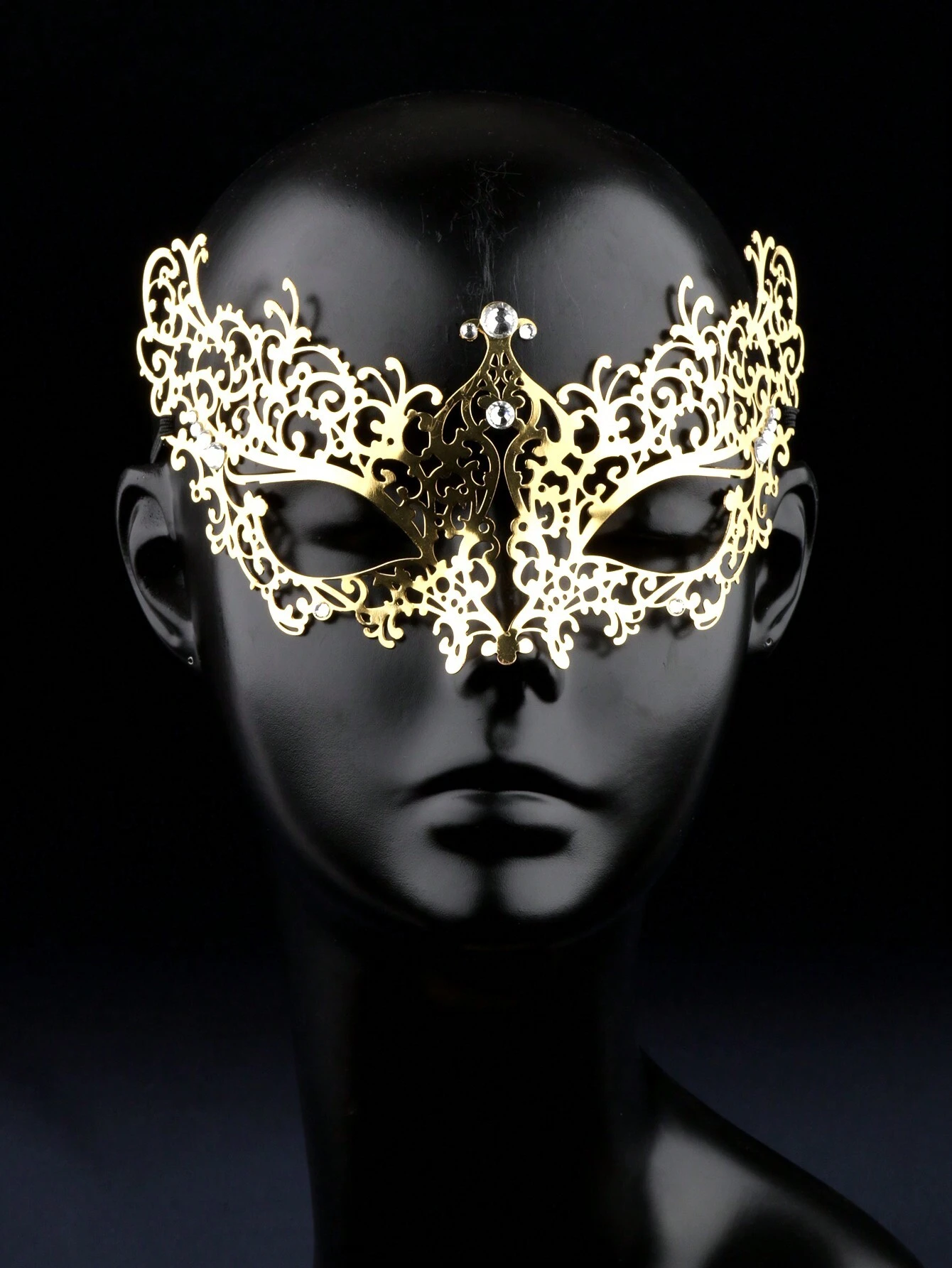 Angel-Themed Venetian Metal Diamond Face Mask - Iron Half Mask Suitable ...