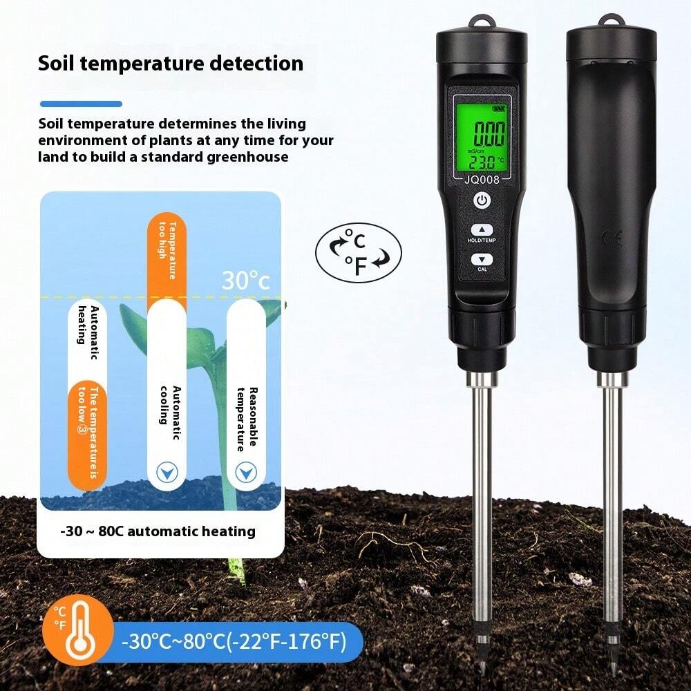 Medidor de prueba de suelo de EC/temperatura, sensor de temperatura del ...