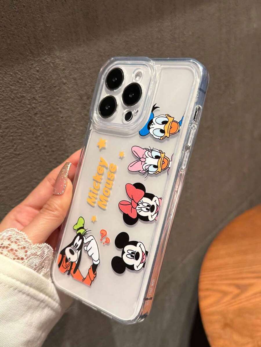 Disney 1pc Mouse, Minnie Mouse, Duck Pattern Anti-Drop TPU Transparent ...