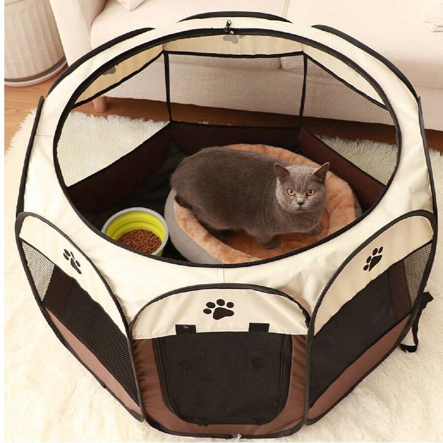 Pet Tent Octagonal Cage Enclosure Cat Cage Cat Birthing Room Enclosed ...