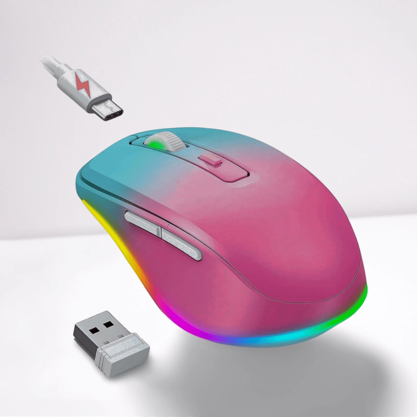 LED Wireless Mouse Jiggler With Built-In Mouse Mover Rechargeable ...