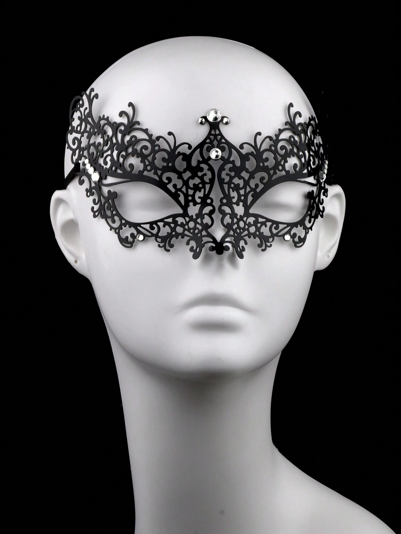 Angel-Themed Venetian Metal Diamond Face Mask - Iron Half Mask Suitable ...