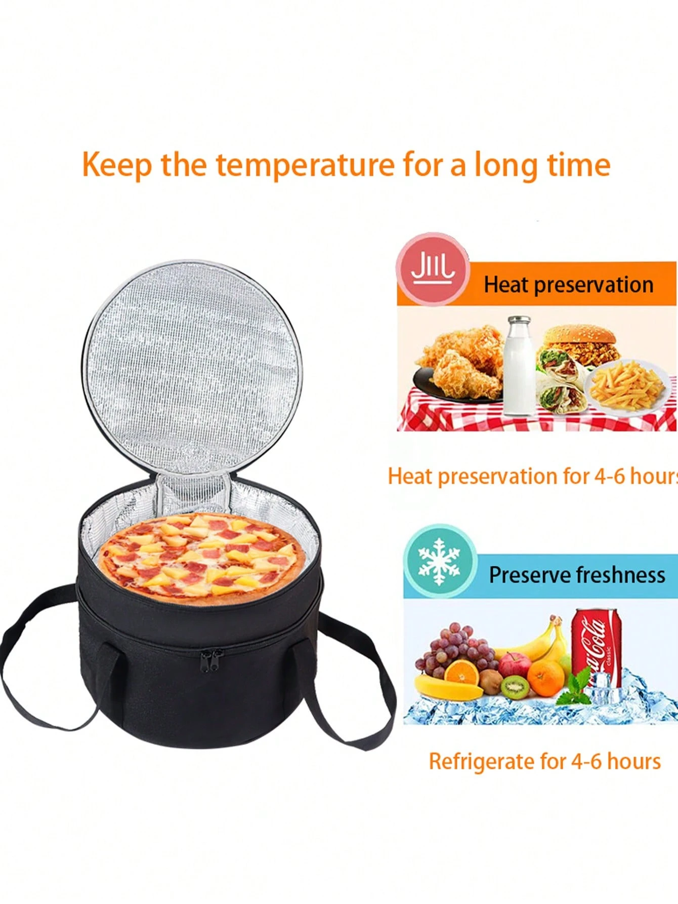 12.6 X 8.8inch Double Decker Insulated Pie Bags 2 Compartments ...