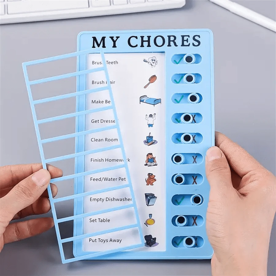1pc Customizable Chore Chart With 10pcs Blank Cards - Plastic Checklist ...