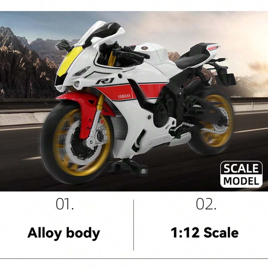 Makeda 1/12 Scale YZF-R1M Diecast Toy Motorcycles, Motorcycle Model,R1 ...