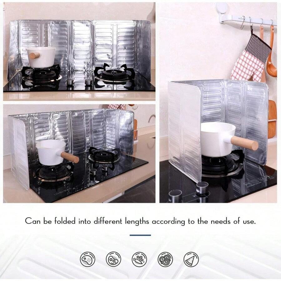 2pcs Kitchen Anti-Splash Guard, Gas Stove Splash Cover, Heat Resistant ...