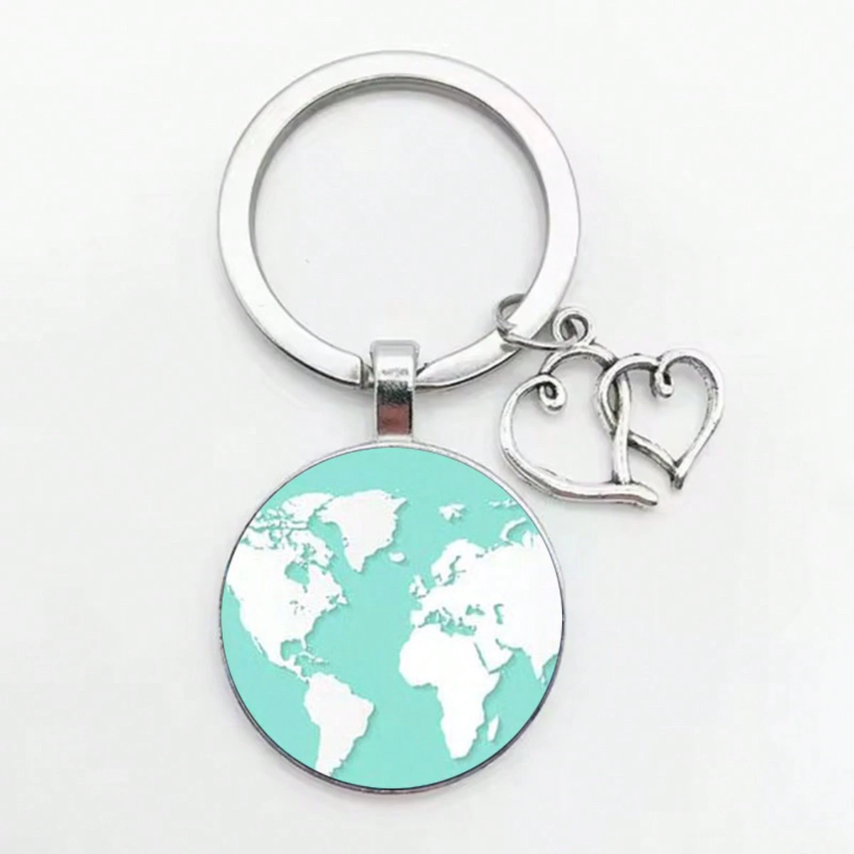 1 Vintage 25mm Handmade World Map Keychain For Travel Exploration, With ...