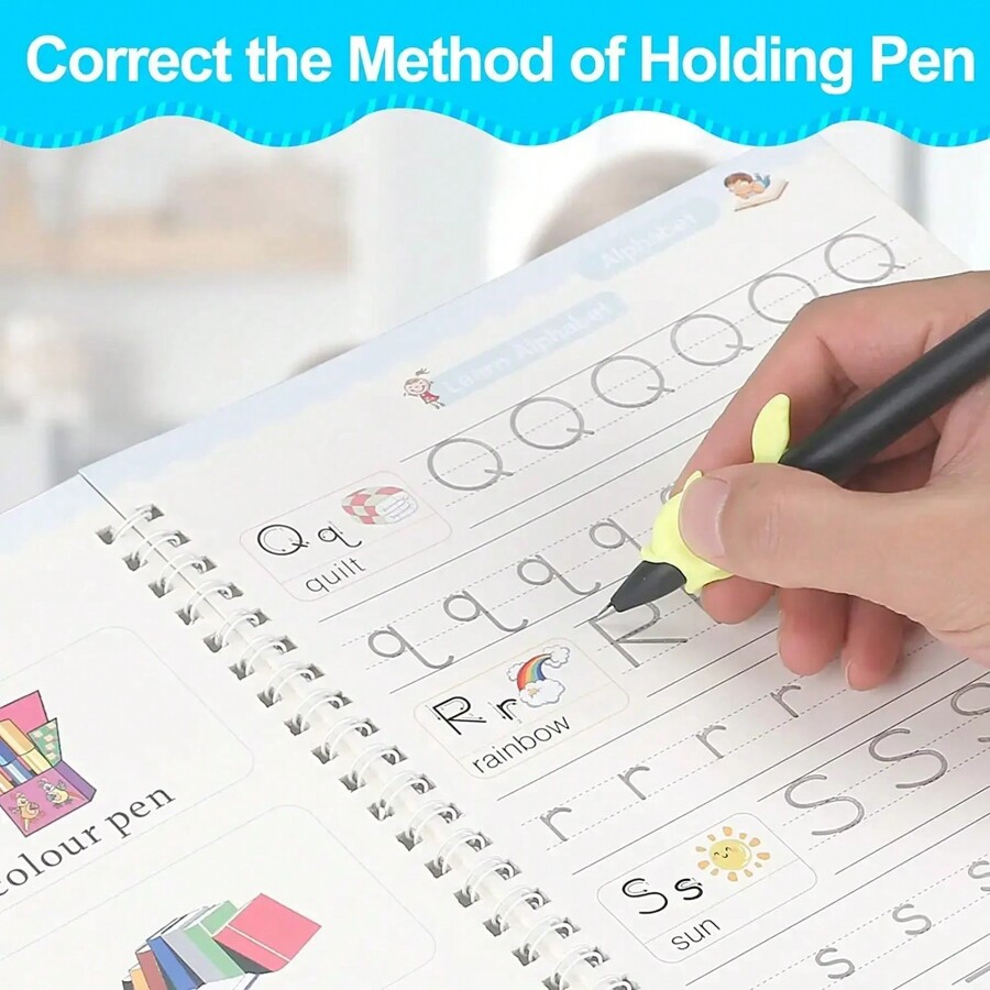 4pcs Magic Groove Practice Copybook Pen Preschools English Verison Kids ...