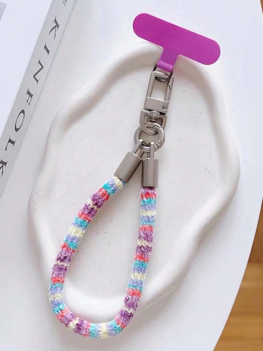 1pc Plush Adorable Short Lanyard Phone Hanging String, Beaded Wrist ...