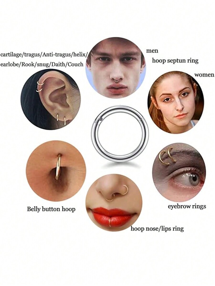 Hypoallergenic Nose Ring Hoop Gitanium Surgical Steel Nose Hoop 1.0 1 ...