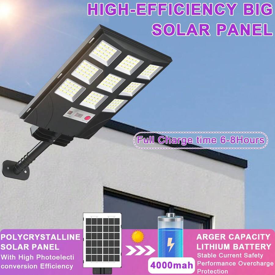 2000W Solar Street Lights Outdoor-2000K Dimmable Lights 200000Lm Solar ...