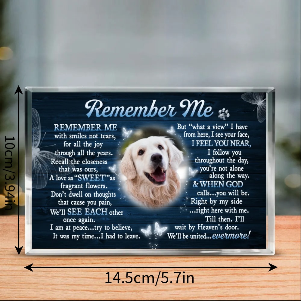 Remember Me Custom Dog Rectangle Acrylic Plaque, Personalized Dog Loss ...