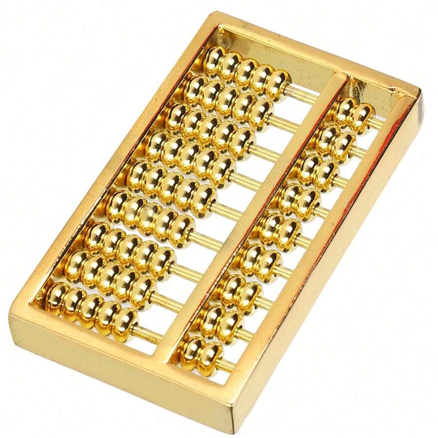 Mini Brass Abacus 9 Gears Chinese Math Calculating Tool For Kids Adult ...