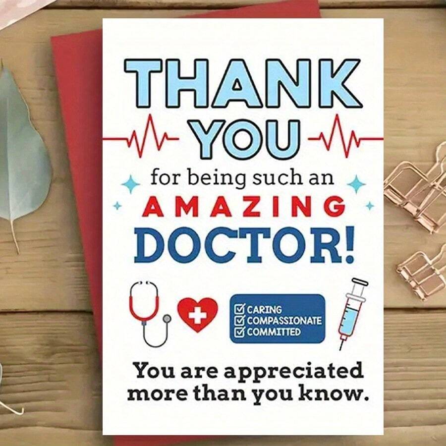 Doctor Appreciation Card With Envelope | Perfect For Medical Professionals & Hero Doctors ...