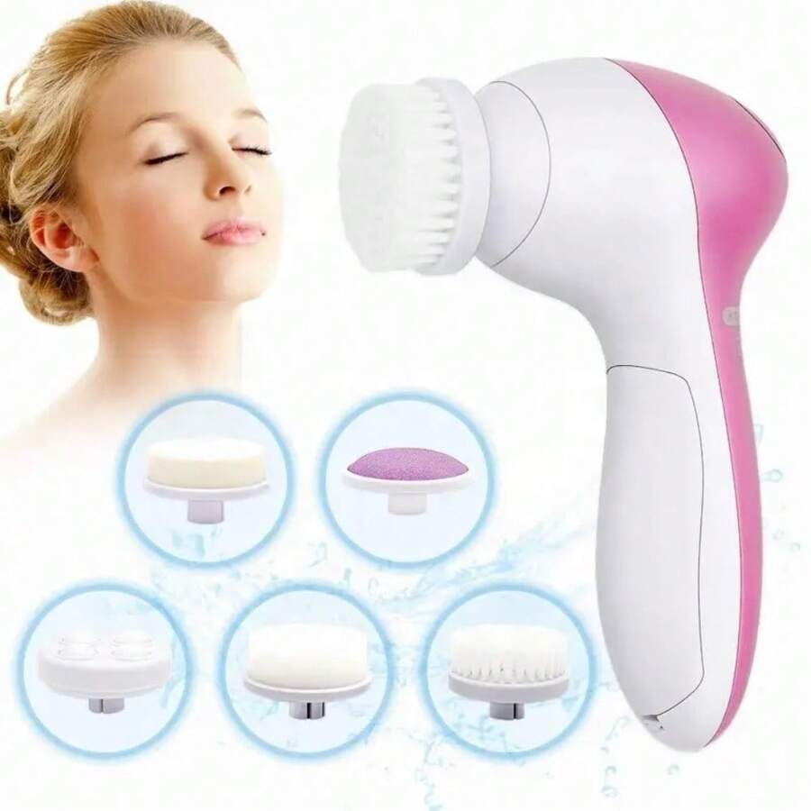 Electric Facial Cleaner 5 IN 1 Face Cleansing Brush Wash Machine Spa ...
