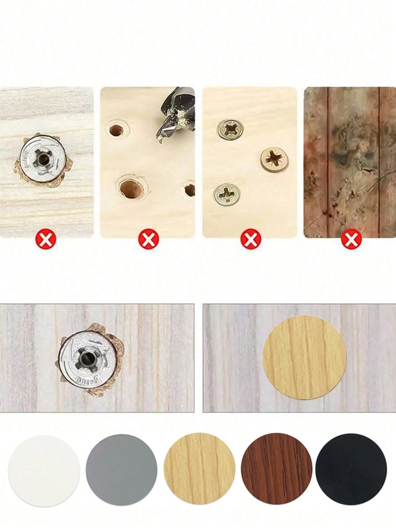 54pcs Furniture Screw Hole Self-Adhesive Seal Sticker Dust Hole ...